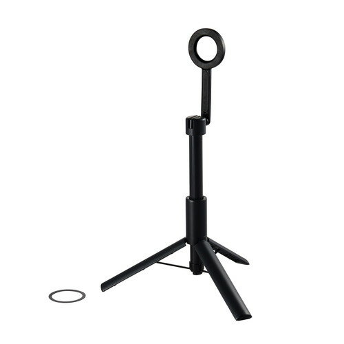 ■商品説明■床置きタイプのスマホ三脚スタンドです。 ■マグネットで簡単にスマートフォンの着脱が可能。動画などを撮ったあと、すぐに確認ができます。 ■三脚は自由に高さ調節が可能で、最大約570mmまで伸ばせます。 ■付属のメタルプレートをスマ...