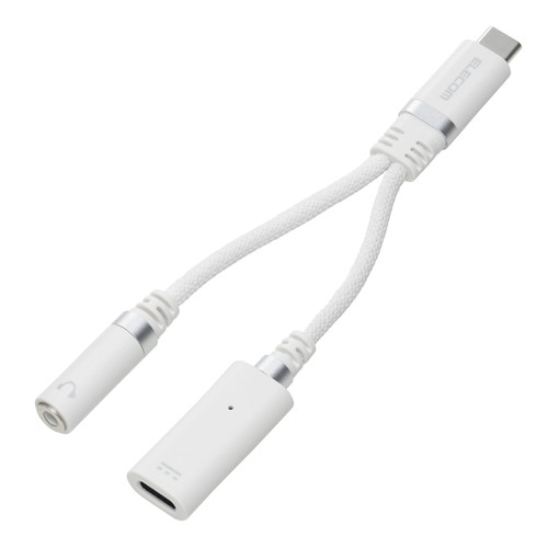 ■充電しながら音楽・動画視聴ができる!スマートフォンやタブレットなどのUSB Type-C(TM)ポートをφ3.5mmステレオミニジャックとUSB Type-Cポートの2つに変換する、ハイレゾ対応音声変換ケーブルです。DAC搭載でデジタル信...