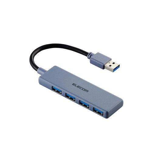 ■USB-Aポートを増やしてデスクまわりをすっきり。4つのUSB-Aポートを搭載した、USB-A接続のUSBハブです。USB 5Gbps(USB3.2(Gen1))で高速データ転送が可能です。機能を絞った薄型設計で、持ち運びにも便利です。［...