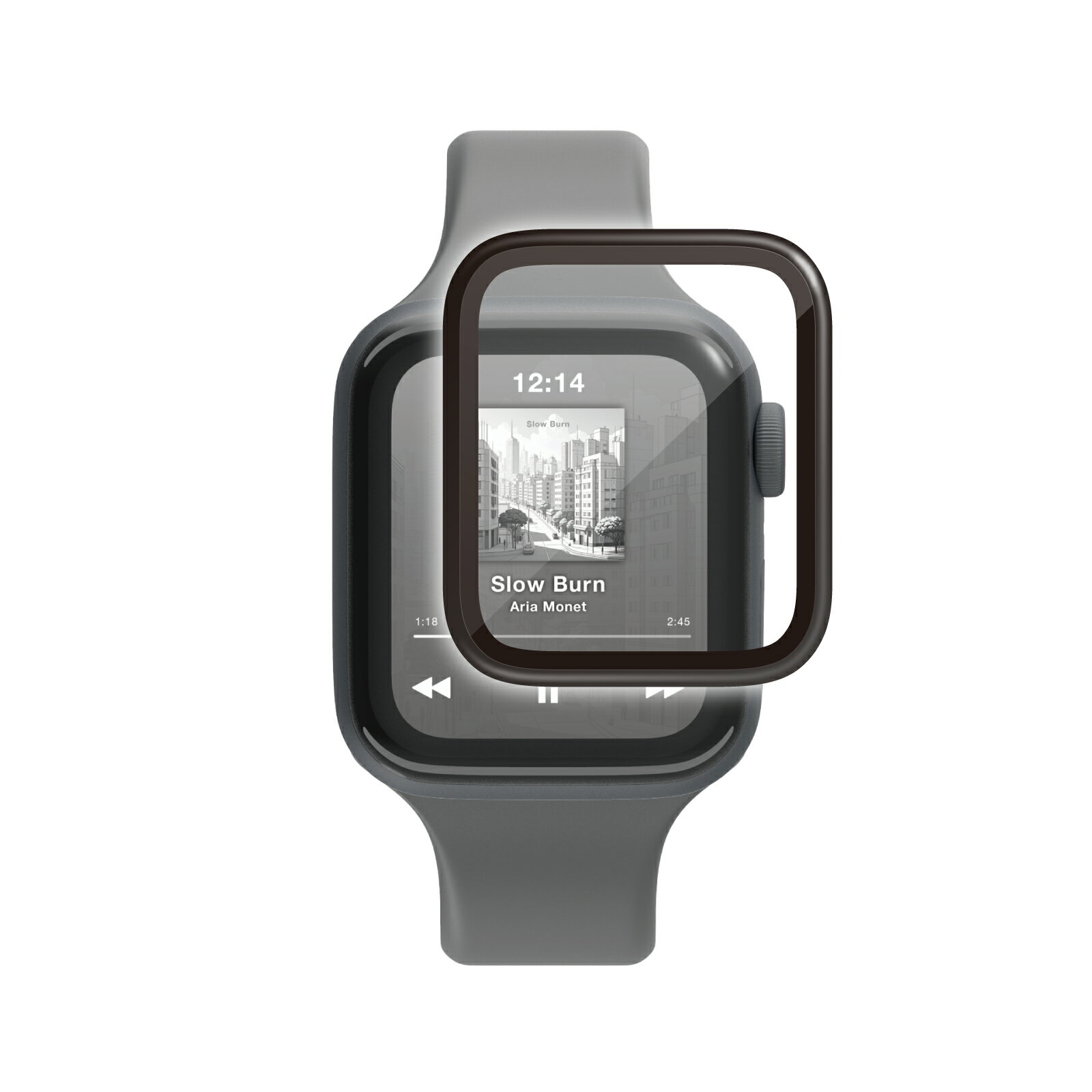 ［特徴］■SCHOTT社製ガラスを採用し、傷に強い高透明タイプのアルミフレーム付きApple Watch用フルカバーガラスフィルムです。 ■従来のガラスフィルムの丈夫さを損ねずに、約0.15mmの極薄ガラスを採用することで、従来よりも高いタ...