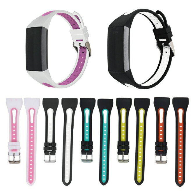 【対応機種】・Fitbit Charge 3（フィットビット チャージ 3）・Fitbit Charge 4（フィットビット チャージ 4）【商品説明】・2色の組み合わせがファッショナブルです。・スポーツなどで汗をかいても蒸れにくいベルトで...