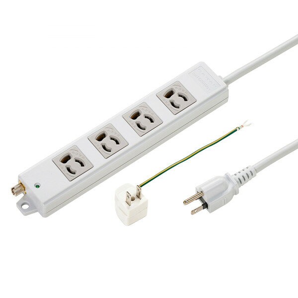 【商品説明】●3P抜け止めの4個口仕様電源タップです。●通電が確認できるランプ付きです。●裏面にマグネットが付いていますので、スチールのデスクなどに仮固定することができます。●アース端子付きです。【仕様】■定格容量：15A・125V（合計1...