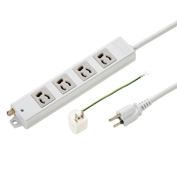 【商品説明】●3P抜け止めの4個口仕様電源タップです。●通電が確認できるランプ付きです。●裏面にマグネットが付いていますので、スチールのデスクなどに仮固定することができます。●アース端子付きです。【仕様】■定格容量：15A・125V（合計1...