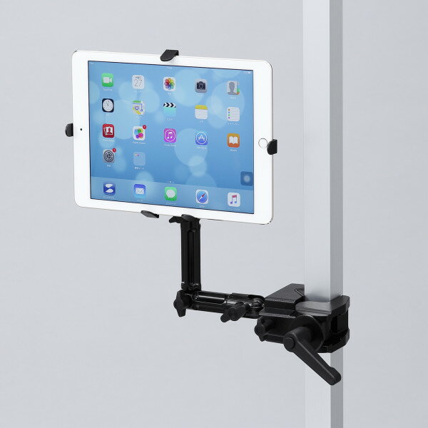 【商品説明】●7〜11インチのiPad、タブレットを支柱などに設置できるクランプ式アームです。●任意の位置で設定できるフレキシブルアームです。各関節を調整して好きな位置でとめることができます。●アームの組み合わせにより、長さを2通りに変更で...