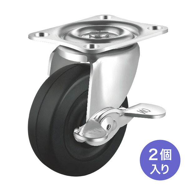 ■特徴●互換性の高い汎用キャスターで、規格に合う台車用キャスターとして、交換対応が可能です。●車輪径が75mmで、ゴム素材のキャスターを採用しています。●弾力性があり、なめらかな動きが特長です。■仕様■個口数：1個口■材質：車輪材質/ゴム製...