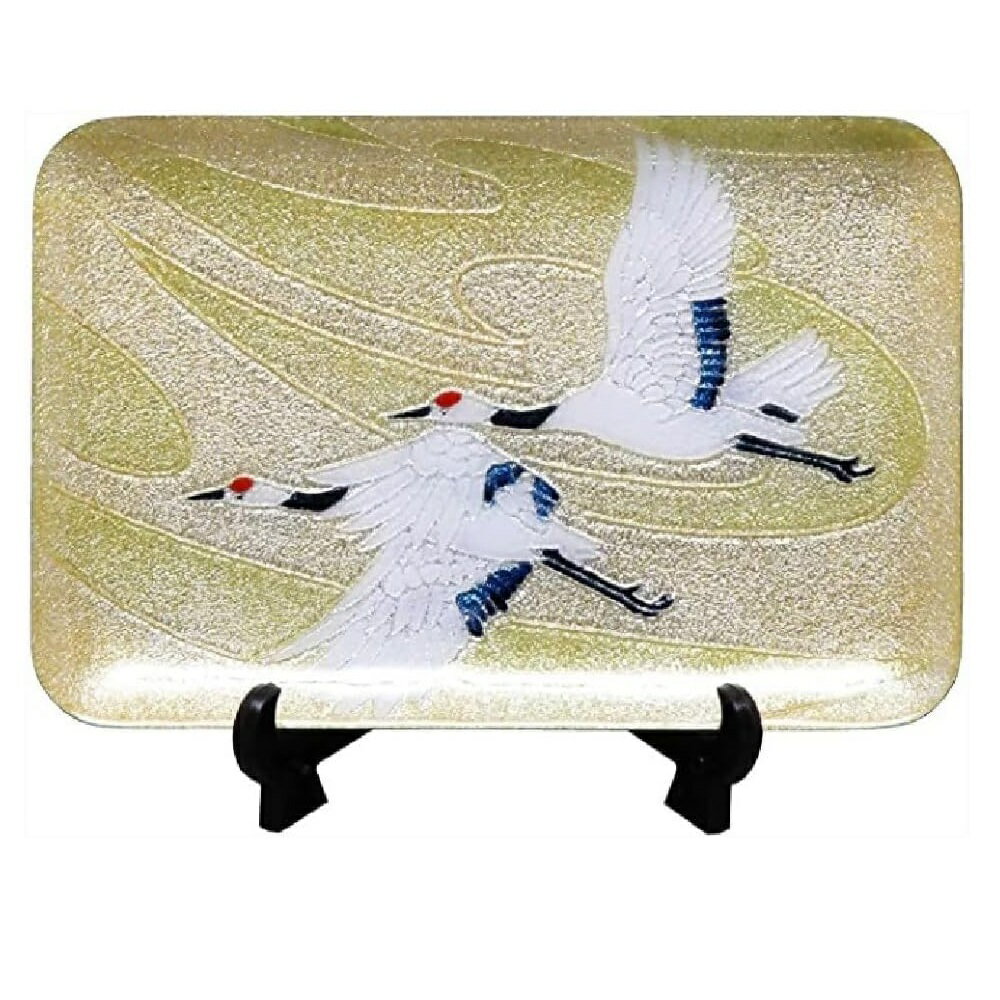 サイズ：縦120mm×横180mm 材質 ：銅 生産国:日本（Made in Japan） 樹脂製皿立て付 七宝焼きとは、金属にガラス質の釉薬を焼き付けた工芸品です。 紀元前の古代エジプトに源流を発して、その後ヨーロッパへ伝わり、 やがてシ...
