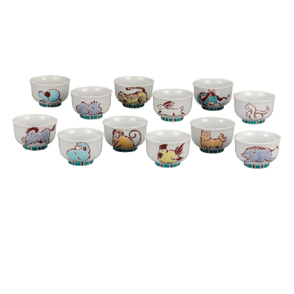 サイズ：径5.9 高3.8 (cm) ■素材：磁器 ■生産地：日本（九谷焼） 九谷焼で作られた華やかな組盃です。 盃は、主に日本酒を楽しむための酒器で、お祝い事や宴会など、特別なシーンでもよく使われます。 また、前菜や珍味、薬味などを盛り付...