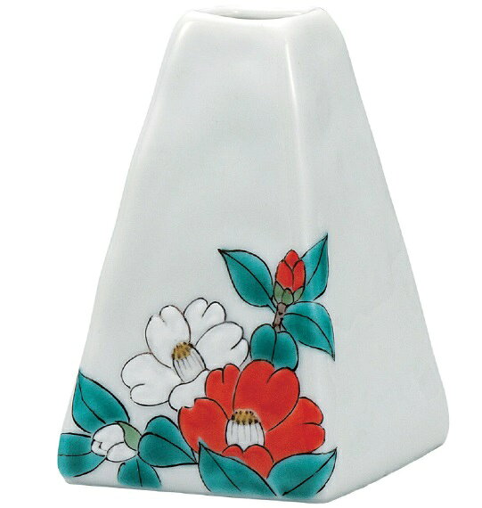 サイズ：辺6.2 高9.5 (cm) ■素材：磁器 ■生産地：日本（九谷焼） 九谷焼の花瓶は、花瓶自体が華やか物も多く、シンプルな花を一輪挿すだけでも十分に映えます。 和室だけでなく洋室やモダンなインテリアにも調和し、部屋を華やかに演出して...