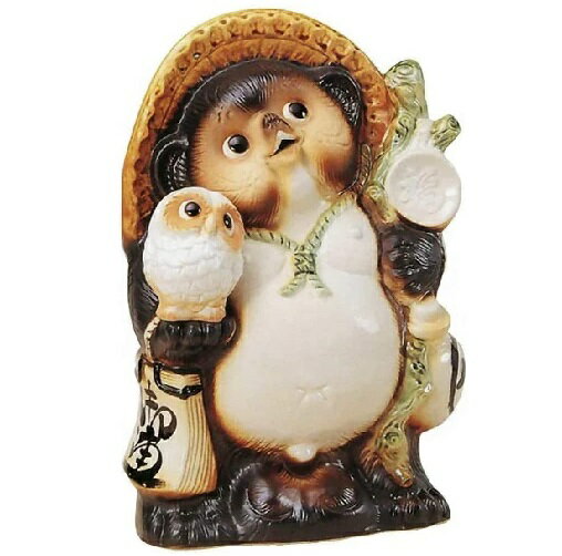 【サイズ】幅28.5×奥行き23×高さ44cm 【材質】陶器製 生産/日本(滋賀県　信楽) 工芸品のためサイズは多少前後する場合がございます。 色・柄は陶器、焼き物の為、一品一品、画像と異なります、ご了承の上ご注文下さい。 信楽焼のタヌキ ...