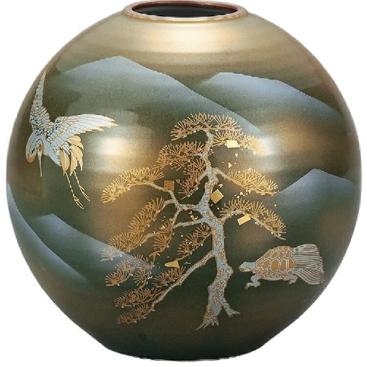 サイズ：径21×高さ21cm 素材：陶磁器 生産国：日本（九谷焼) 九谷焼の花瓶は、花瓶自体が華やか物も多く、シンプルな花を一輪挿すだけでも十分に映えます。 和室だけでなく洋室やモダンなインテリアにも調和し、部屋を華やかに演出してくれます。...