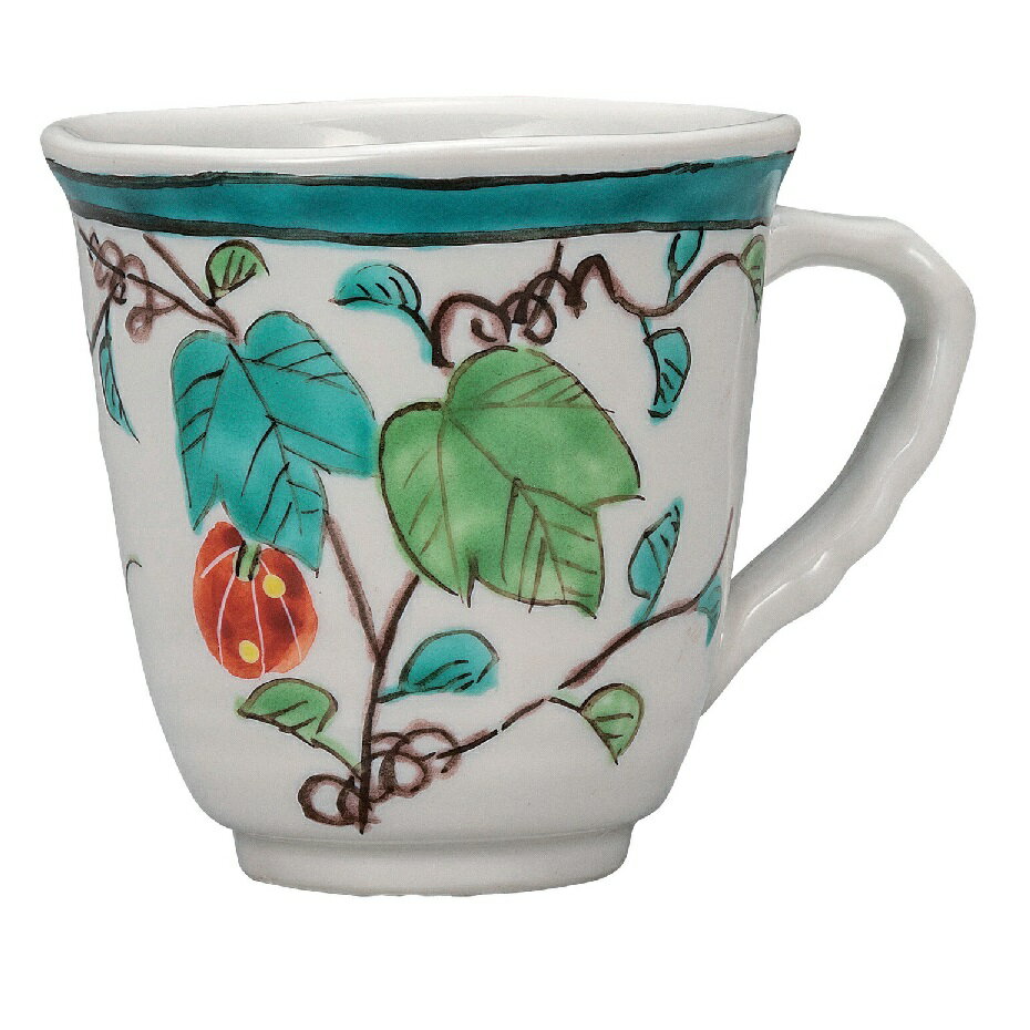 サイズ：径8.8 高9.5 (cm) ■素材：磁器 ■生産地：日本（九谷焼） 九谷焼の色絵やデザインが施されたマグカップです。 コーヒーやスープ、ホットミルクやお茶等どんな飲み物でも使い勝手がよい器です。 結婚祝いや結婚記念日、陶器婚式や磁...