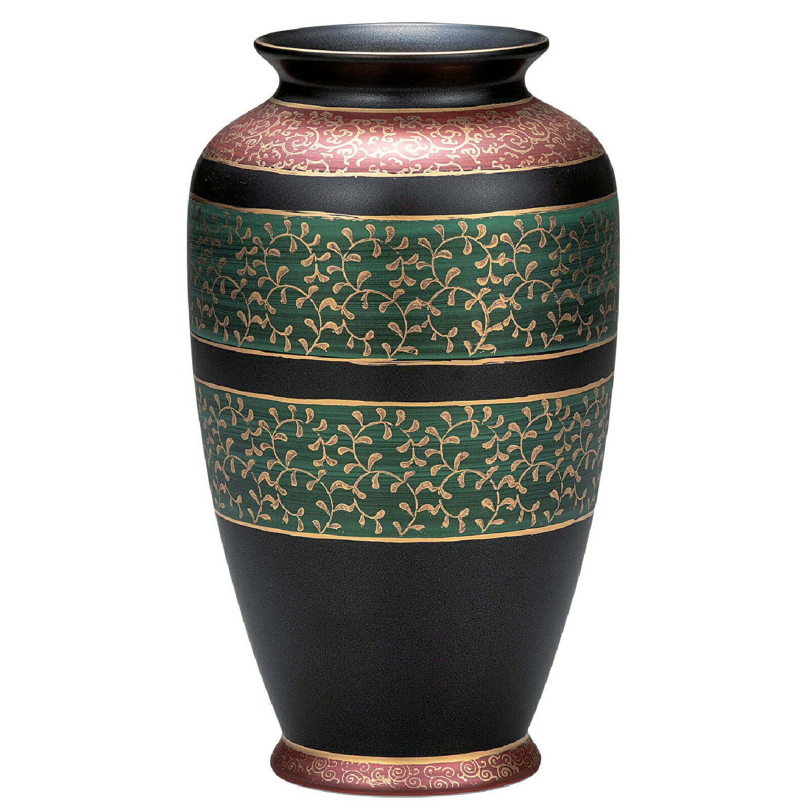 サイズ：径15 高24.5 (cm) ■素材：磁器 ■生産地：日本（九谷焼） 九谷焼の花瓶は、花瓶自体が華やか物も多く、シンプルな花を一輪挿すだけでも十分に映えます。 和室だけでなく洋室やモダンなインテリアにも調和し、部屋を華やかに演出して...