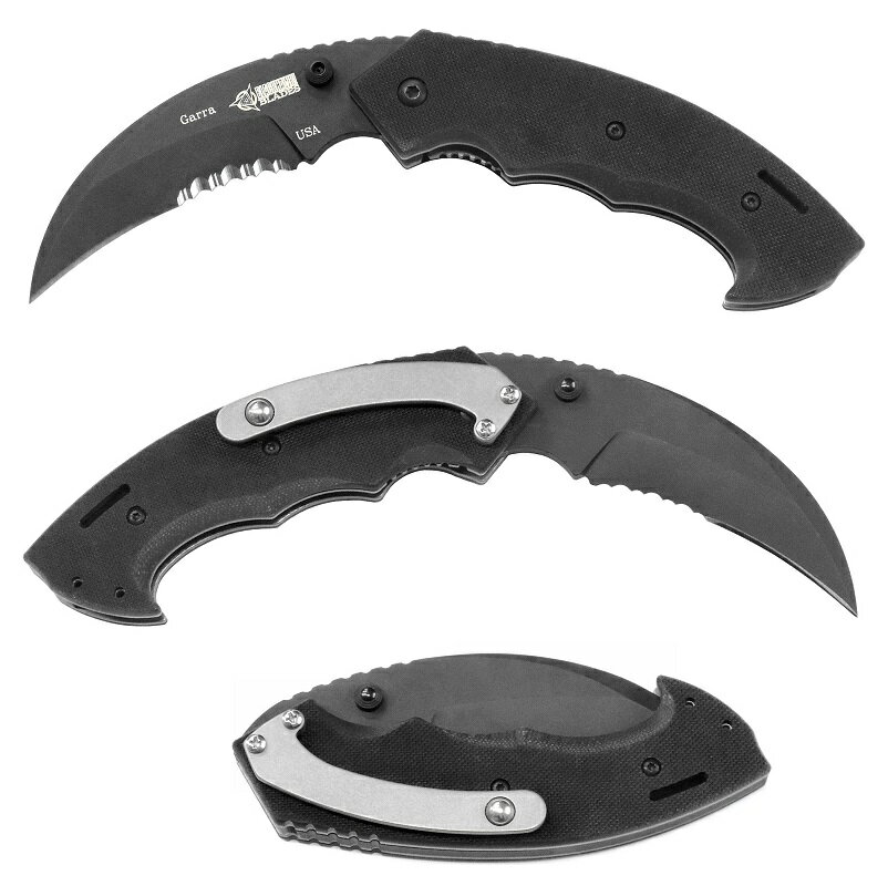 マスターズ・オブ・ディフェンス社の全モデルは本物のタクティカルナイフである。 全てのデザインや素材は軍隊、警察やレスキュー隊の隊員、教官達がハードなディフェンス、ファイティングの訓練、実践を通して選択した本物である。 ハンドル:11cm、G...