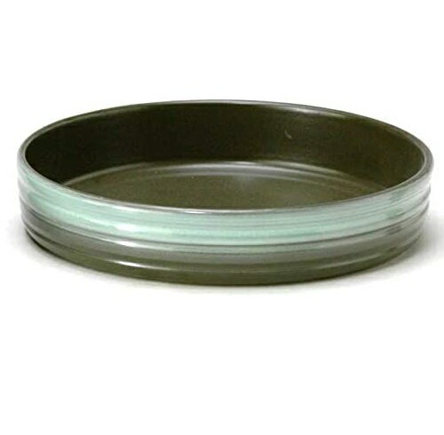 三重県四日市市の萬古焼で作られた花器 商品サイズ：直径34cm 高さ6.2cm 材質： 陶器 原産国 ： 日本（三重） 写真撮影時、照明の都合上、色が多少異なります。商品は石膏型で成形する為、多少の凸凹がございます。 手作業による為、色の濃...