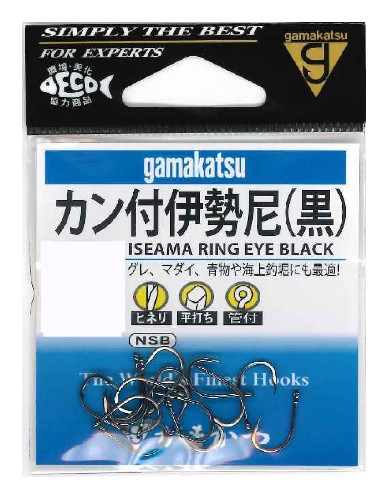 軸が太くてしっかりとしていて、磯釣り、大物釣りの定番の鈎「伊勢尼」の手軽に簡単に鈎結びができる管付きタイプです。鈎先は鋭く少し内向きで外れにくくなっています。グレ、マダイ釣りに、また大物が釣れる海上釣堀に最適です。※掲載している商品の画像は...