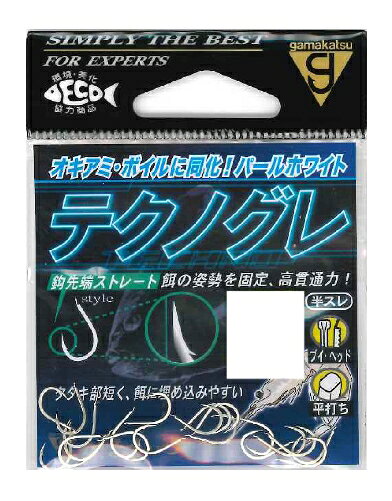 入本数：14 号数：8号最新の釣鈎工学が生み出す機能美。最大の特徴はその鈎先構造。職人の確かな技術が可能にする鈎先の一部のみを曲げたピンポイントベンド。シワリタイプのように口元に掛ける効果を有しながら、ストレートタイプのような高い貫通力を持...