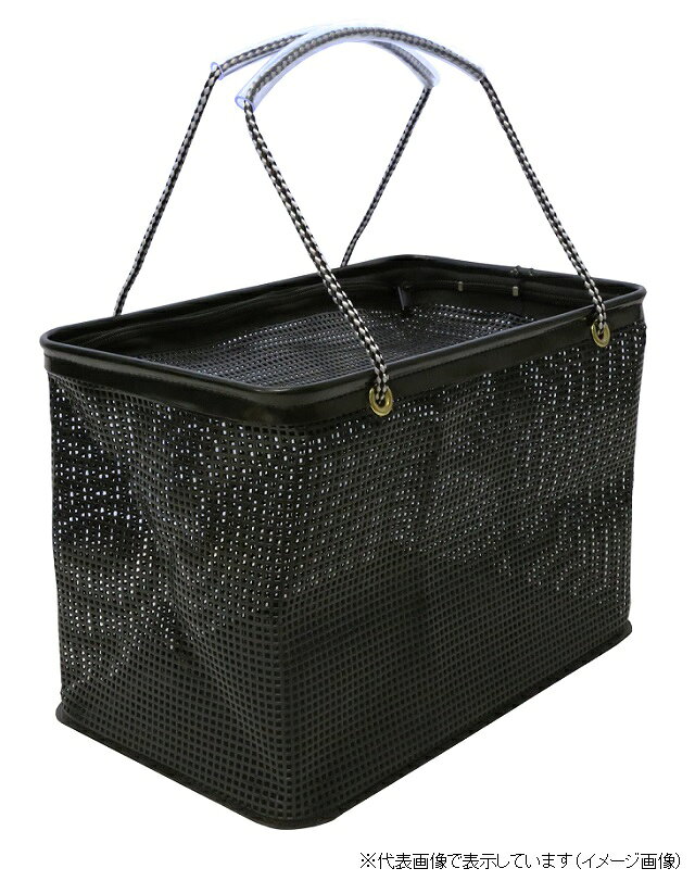 素材：EVA　サイズ：33×22×24cm　自重：500g　　　　　　　　　　　　アミ、ボイル等のトカシに便利なメッシュバッカン。折りたためるのでかさ張らない。底部以外総メッシュ使用。36cmのバッカンにジャストフィット。※掲載している商品...