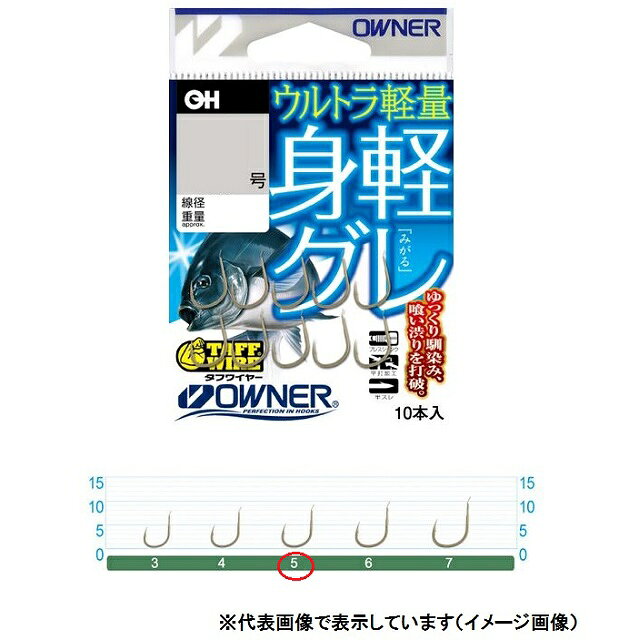 重量：31．7mg　号数：5号オーナーばりグレ鈎史上「最軽量」「最強」。ザ・ROCKで実証された「タフワイヤー」採用※掲載している商品の画像は代表画像を表示しています。また実物と色が違って見える場合があります。あらかじめご了承下さい。