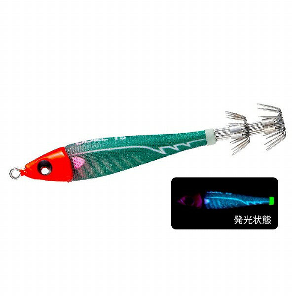 サイズ：25号（94g） ブルー夜光の発光を抑えてシルエットでアピールする定番カラー。（　発光ピーク波長：488nm） ダイレクトにアクションを伝達するアイ フラッシングアピールするフラッシュアイ イカの視覚にも訴えるリアルヘッド 使いやす...