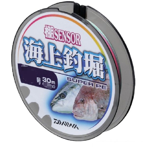 号数：6　巻糸量（m）：30　強力（kg）：28　約1m×5色（スプール上面側から空色・蛍光イエロー・蛍光ピンク・緑・蛍光オレンジ）　1mマーキング・・・白抜き／5mマーキング・・・白抜き赤マーキング1mごとの蛍光カラー染色でタナ取りがしや...