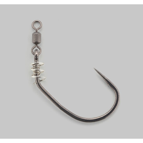 ワームへの負荷が大きいアプローチを繰り返すカバーネコリグの釣りにおいて、最も負荷が掛かるキーパー部にサスペンションキーパーを採用しています。コイル状のキーパーがフックの軸を中心にワーム全体をホールドする為、キャスト時や障害物を回避する際の衝...