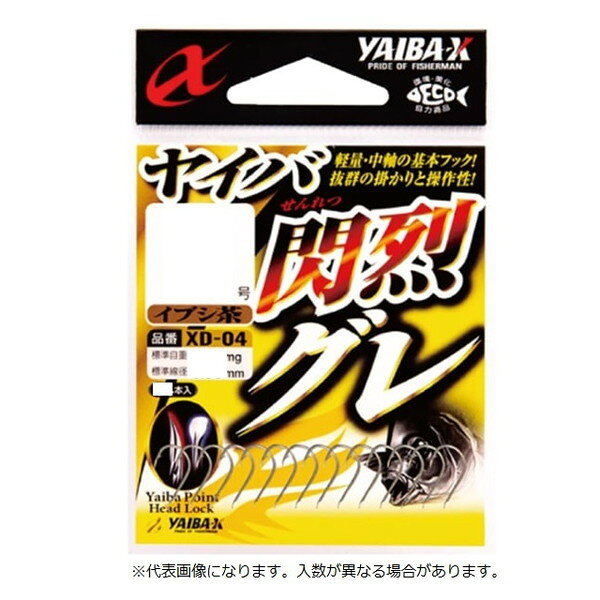軽量・中軸の基本フック。抜群の掛かりと操作性を実現し、復活を遂げた閃烈グレ。号数：4号入数：14標準自重：38.0mg標準線径：0.60mm ※実物と色が違って見える場合があります。あらかじめご了承下さい。