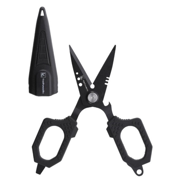 切れ味の鋭いステンレス素材の多機能シザース。さびにくく安全面にも配慮したセーフティーキャップ搭載。サイズ：123mm ※実物と色が違って見える場合があります。あらかじめご了承下さい。