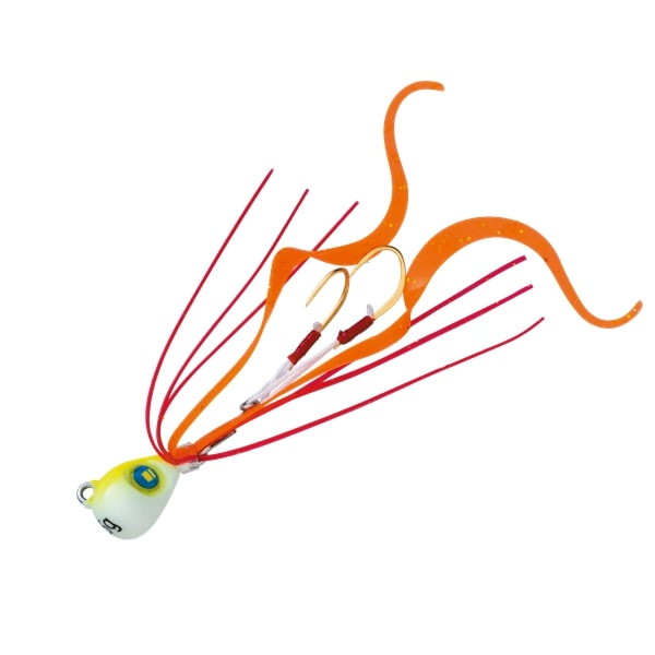 水キレの良いヘッド形状なので安定した水中姿勢とカーリー形状のネクタイの動きと波動で魚たちを誘惑します。低重心ヘッドでフォール姿勢が安定しているのでフォール中にヒットすることもあるでしょう。針は日本製「ジャパンフック」を採用しているので、一瞬...