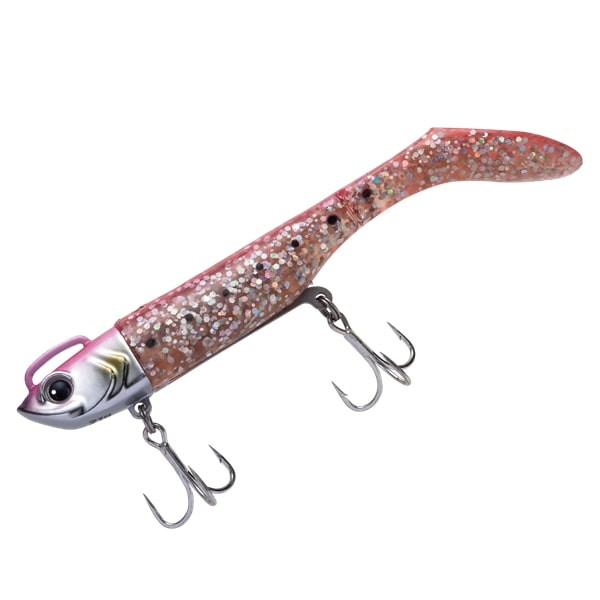 圧倒的な飛距離で広範囲に探るフラットゲーム専用ジグ「ジグパラサーフ」と対照的にフラットフィッシュが潜むポイントを丹念に探ることが可能なルアー「浜王」です。飛行姿勢と泳ぎを重視した専用ヘッドに専用ワームとのコンビネーションは、まさにBEACH...