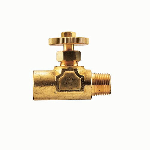 【MV100MF 寸法：3/8×3/8】 ミヤコ ミニチュアバルブ ストレート型(メス×オス) 継手・バルブ水、湯、油、エアー用バルブです。管、管継手、器具などとの取付が可能です。使用温度　80℃以下●材質:黄銅製寸法：3/8×3/8ご不在...