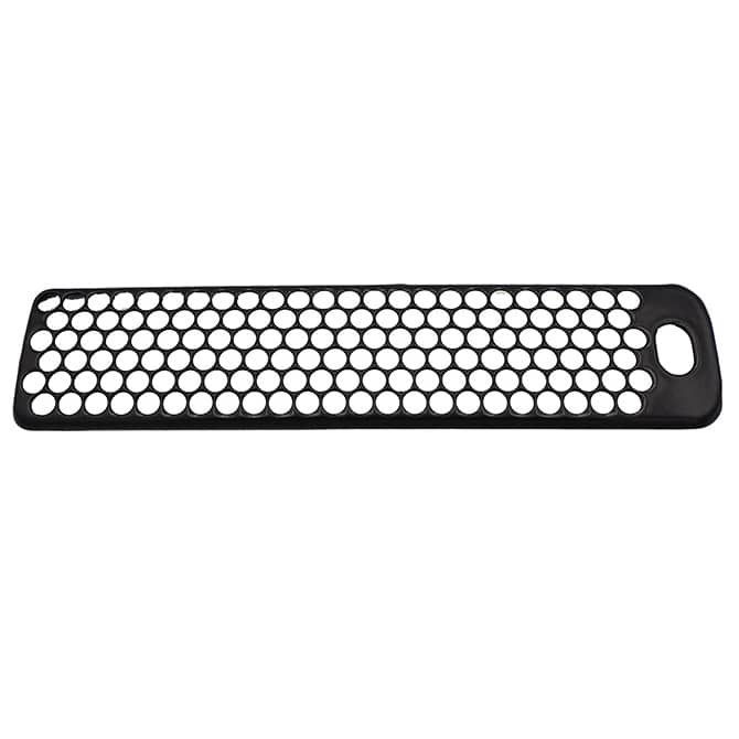 コンロ奥部分のグリルの排気口カバーです。※お届けまでに約1週間程度かかる場合がございます。【仕様】 ●サイズ：横257.5mm×縦58mm　厚さ約15mm●材質：鋼板●色：ブラック※1枚入※左右両方替える場合は、2個ご注文ください。【ハーマ...