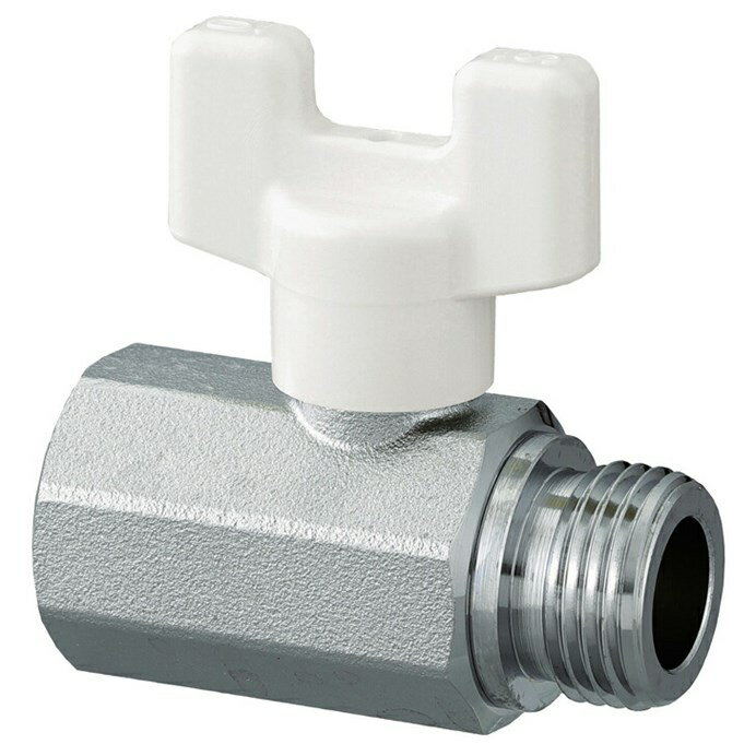 オンダ製作所 ONDA 【AE3-13M】 ボールバルブ Rc1/2×G1/2 メッキ付【商品情報】・エコキュートなど給湯器配管にも便利。・ワンタッチ着脱式ハンドル。 【商品詳細】●材質・黄銅●仕様・最高許容圧力：1.0MPa・使用温度範囲...