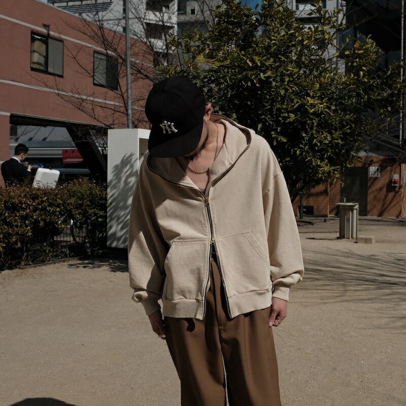 INTODUSK / HIDDEN ZIP UP HOODIE WASHED MILK TEA 25SS 送料無料 INTODUSK イントゥーダスク 25SS 送料無料 新作 INTODUSK / HIDDEN ZIP UP HOODIE...