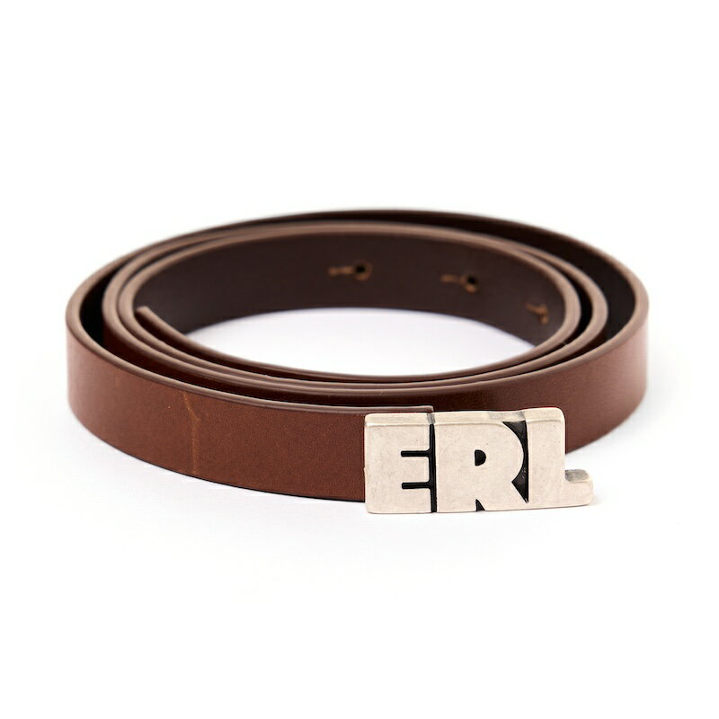 ERL / UNISEX ERL LEATHER BELT SKINNY LEATHER BROWN 26ss ERL 26ss 新作 送料無料 【ERL】マルチな才能を発揮するクリエイターの Eli Russell Linnetz（イーラ...