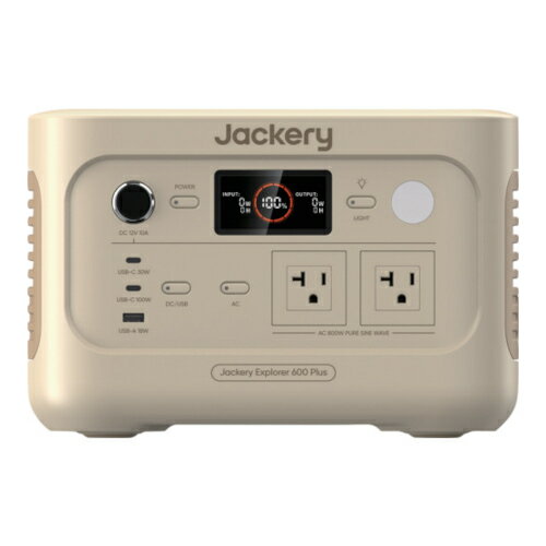 商品名Jackery ポータブル電源 600Plus サンドゴールド製品型番JE-600C-SJサイズ300×219×197mm重量7.3kgJAN0810105528411【仕様・規格】●バッテリータイプ：リチウムイオン(リン酸鉄)●AC...