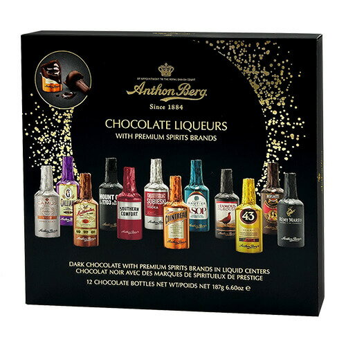 様々な銘酒がボトル型のチョコレートの中に。世界の銘酒をビターなボトルチョコレートに閉じ込めたリカーチョコレート。デンマーク王室御用達の歴史のあるチョコレートブランド『アンソンバーグ』。厳選された香り高い銘酒と、最高級カカオをヨーロッパの伝統...