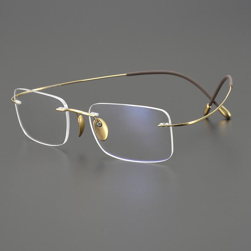 ・カテゴリ: 度付きメガネ・スタイル: オリジナルデザイン・対象: ユニセックス・フレーム形状: スクエア・フレーム構造: リムレス・フレーム素材: 純チタン・レンズ素材: 樹脂・フレームカラー: ブラック、ゴールド、シルバー、ガンメタル・...