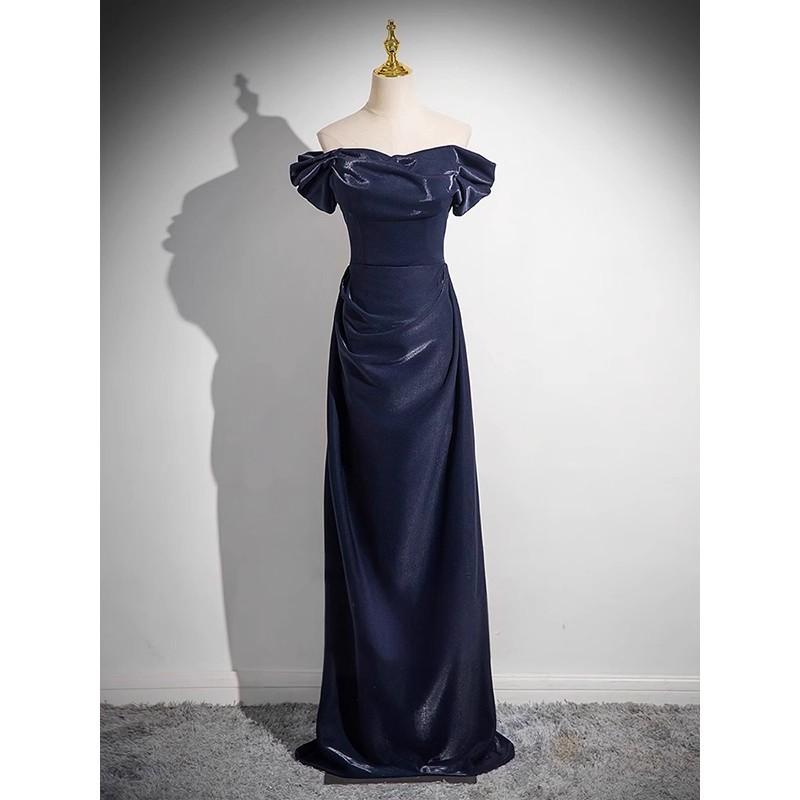 ・主な素材: ポリエステル・カテゴリ: ドレス、イブニングドレス・ネックライン: オフショルダー・袖丈: ノースリーブ・カラー: ネイビー・サイズ展開: XS、S、M、L、XL、2XL、3XL・シーン: パーティー、結婚式、成人式、発表会、...