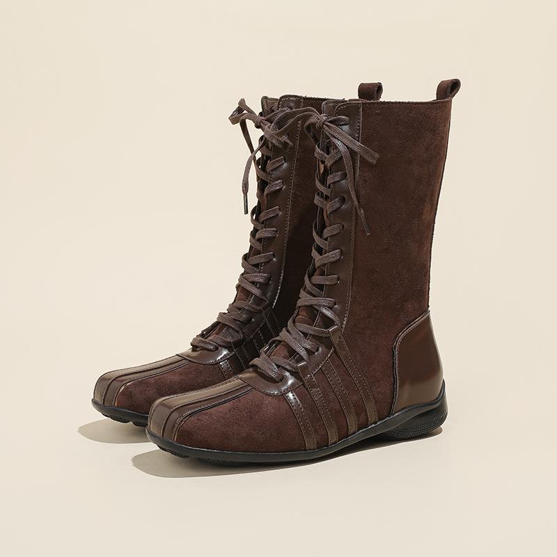 ・対象年齢: 成人・対象性別: 女性・シューズ素材: スエード・ソール素材: ゴム・スタイル: 韓国風・トゥ形状: スクエア・ヒール形状: チャンキー・ヒール高: 1-3cm・タイプ: アンクルブーツ・機能: ヒールアップ、耐摩耗・筒高: ...