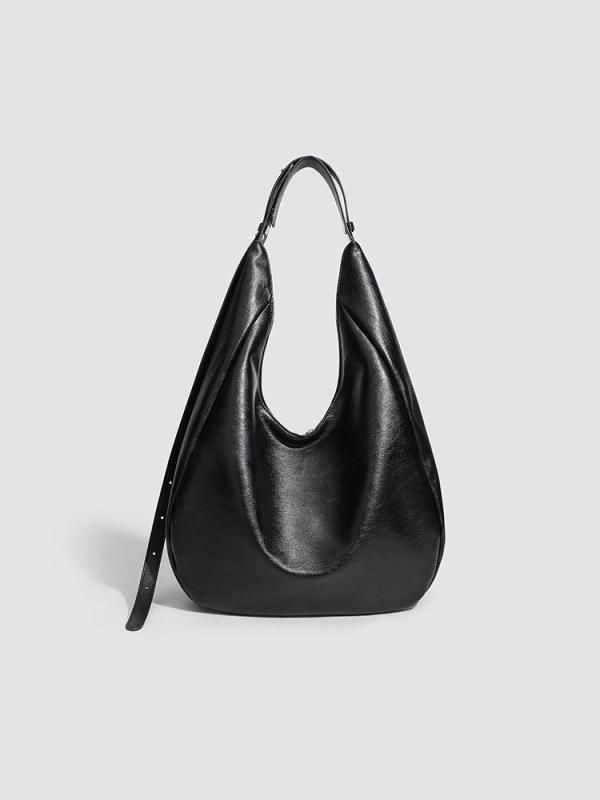 ・カラー: ブラック、ブラウン、ホワイト・スタイル: ストリート・主な素材: PU・バッグ種類: ショルダーバッグ・バッグサイズ: ミドル・デザイン要素: ステッチ・裏地素材: ポリエステル・バッグ形状: 餃子型・開閉方法: ファスナー・内...