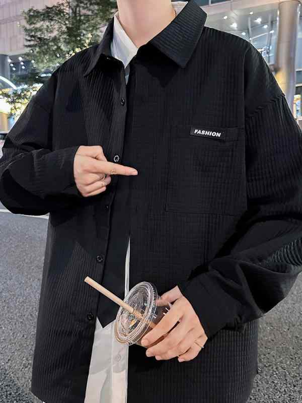 ・主な素材: ポリエステル100%・機能: ノーアイロン・素材番手: 30番手・スタイル: 香港風・シルエット: ゆったり・ネックライン: 襟付き・袖丈: 長袖・柄: 無地・厚さ: 裏起毛・デザイン: ジャカード織り・シーン: カジュアル・...