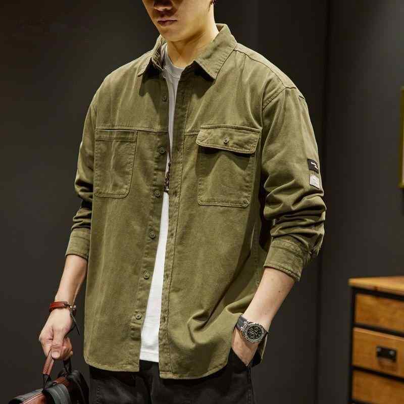 ・機能: 耐摩耗性、形状記憶・生地番手: 20番手・スタイル: アメリカン・タイプ: 開襟シャツ・フィット: ルーズフィット・ネックライン: スクエアネック・袖丈: 長袖・柄: 無地・厚さ: 普通・デザイン詳細: ボタン、ポケット、エンブレ...