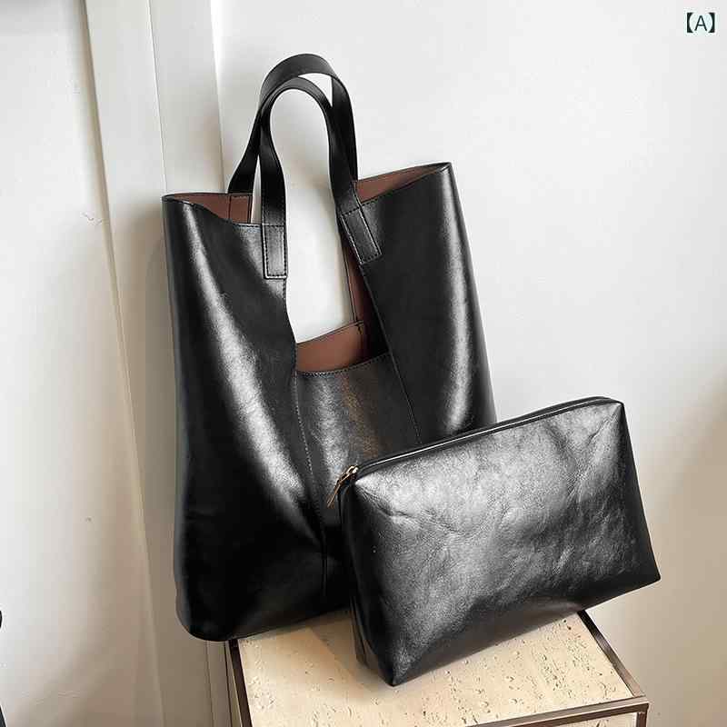 ・カラー: ブラック,コーヒーブラウン,ブラウン,ワインレッド・スタイル: 都市簡約・素材: PU・バッグタイプ: 水桶包・サイズ: 大・流行要素: 油蜡皮・裏地: ポリエステル・形状: 縦型方形・開閉方式: オープン・内部構造: ジッパー...