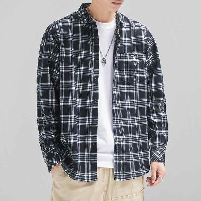 ・カテゴリ: シャツ・スタイル: ファッションカジュアル・フィット: ルーズ・ネックライン: スクエアネック・袖丈: 長袖・柄: チェック・厚さ: 普通・主な素材: ビニロン73%・生地番手: 20番手・サイズ展開: M, L, XL, X...