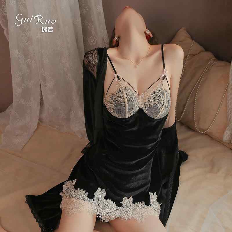 ・素材: ベルベット・主素材: ポリエステル・厚さ: 中厚・生地重量: 141-160g/平方メートル・襟型: Vネック・袖丈: 七分袖・機能: カジュアル、通気性、睡眠、入浴、伸縮性、ホーム、保暖、快適・対象: 若い女性・使用シーン: ホ...