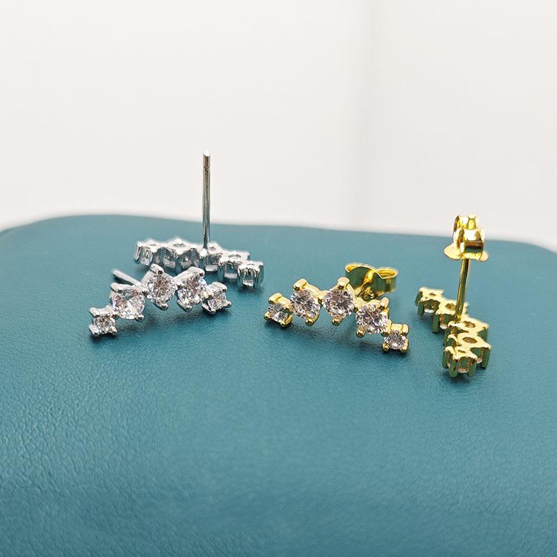 ・素材: 925銀・加工: 鑽石鑲嵌・形状: U字・カラー: 白金色、K金色・流行要素: 波点、幾何・スタイル: 簡約・カテゴリ: 耳飾・対象: 女性