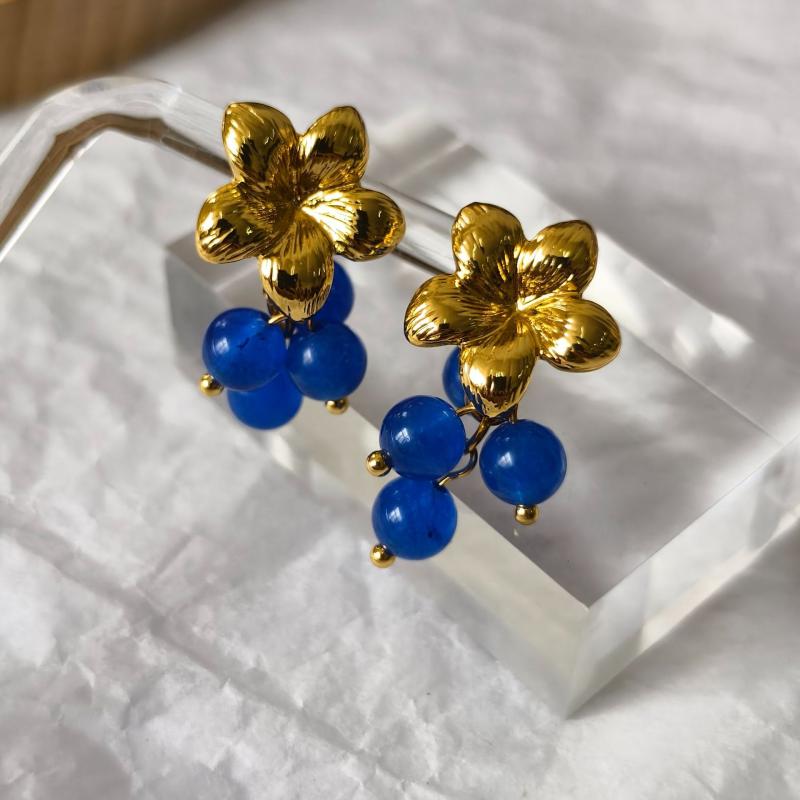 ・素材: 混合素材・形状: 幾何型・加工: 電鍍・流行要素: 花朵・スタイル: 韓国風・イヤーピース素材: 925銀・スタイル分類: 清新甘美・カテゴリ: 耳飾・対象: 女性