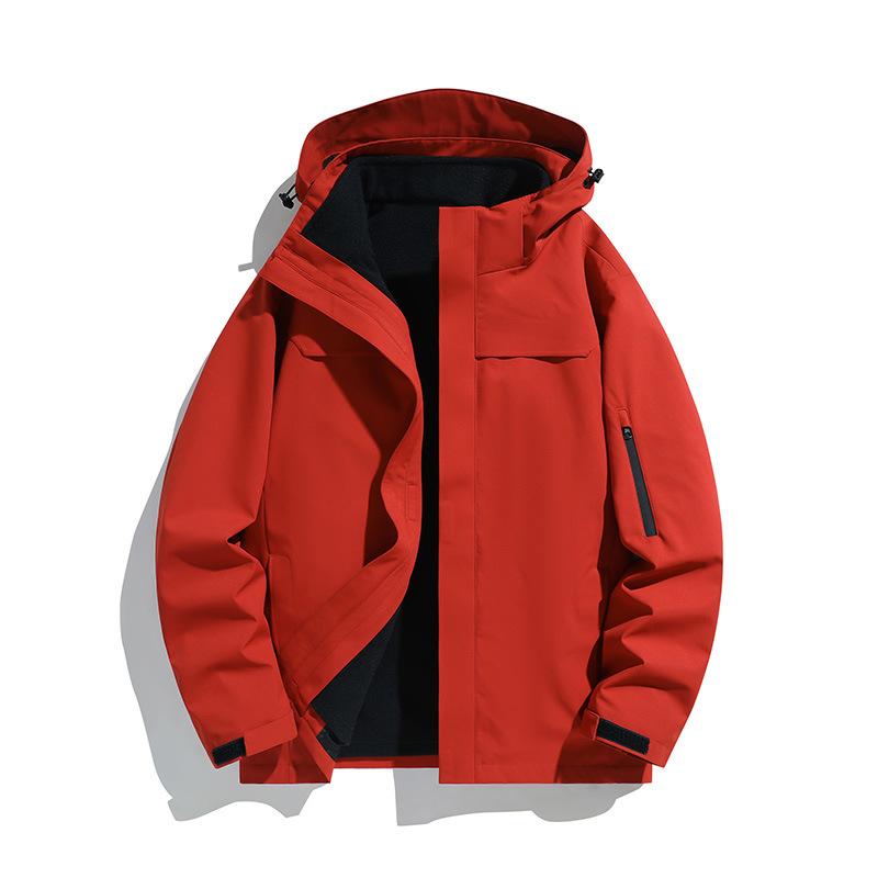 ・商品タイプ: アウトドアジャケット・柄: 無地・性別: メンズ・デザイン: 開襟・裏地: フランネル・対象年齢: 成人・形式: 2点セット・素材: ポリエステル100%・防水透湿指数: 5000mm以下・対象: ユニセックス・縫製: シー...