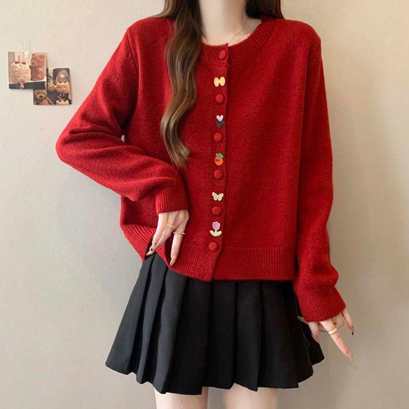 ・素材: 羊毛・素材2: ナイロン・素材2含量: 30%未満・パターン: 植物花柄・厚さ: 普通・セット: 単品・スタイル: カーディガン・フィット: ルーズ・袖: 標準袖・襟: ラウンドネック・袖丈: 長袖・要素: コントラストカラー・着...