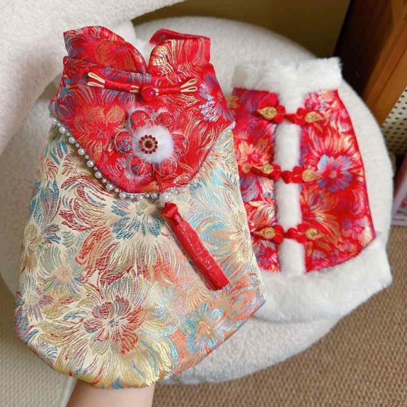 ・素材: ポリエステル・種類: ペット二本脚服・適用性別: ユニセックス・カラー: 流金岁月赤,流金岁月黄・サイズ: XS(背丈20cm,体重1kg前後),S(背丈25cm,体重1.5-2kg前後),M(背丈30cm,体重2.5-3.5kg...